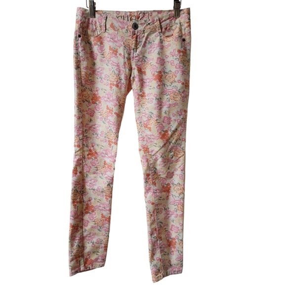Rue21 | Jeans | Rue2 7s Floral Print Lightweight 5 Pocket Jean Pants Junior Size 12 | Poshmark